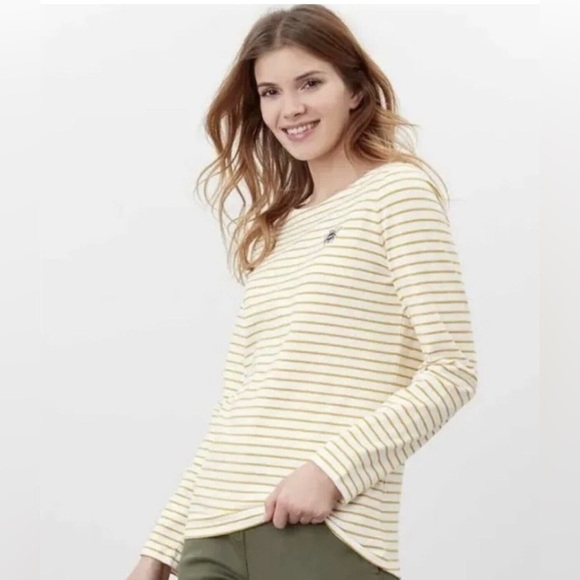 Joules | Tops | Joules Harbour Embroidered Bee Bretton Stripe Gold Long ...